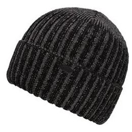 Beanie Chillouts "Stan Hat", Damen, schwarz, Strick, Kunstfaser, meliert, unifarben, Mützen, mit robustem Strickmuster