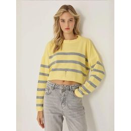 Hiccup Pullover Damen Gr&ouml;&szlig;e S gelb / graumeliert