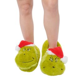 The Grinch 3D Hausschuhe Plüsch Slipper Pantoffeln Puschen Schlappen in grün | Gr.: 44-46
