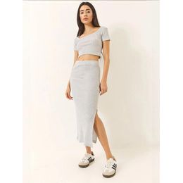 Bianco Lucci Set: T-Shirt und Rock Damen Gr&ouml;&szlig;e 40 grau