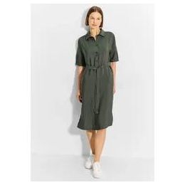 Blusenkleid Cecil, Damen, Gr. XXL (46), US-Gr&ouml;&szlig;en, gr&uuml;n (cool khaki), Stoff, 85% Viskose, 15% Polyamid, unifarben, gerade knielang, V-Ausschnitt, B&uuml;ndchen, Kleider Blusenkleid, mit Knopfleiste