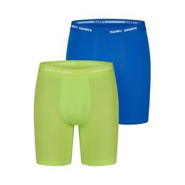 Happy Shorts Retro Boxer Neon Long in neon lime/blue | Gr.: M
