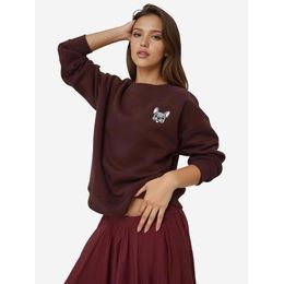 Hiccup Sweatshirts Damen Gr&ouml;&szlig;e XS kastanienbraun / grau / hellgrau