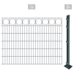 Doppelstabmattenzaun Arvotec "EASY 120 zum Aufschrauben "Ring" mit Zierleiste", grau (anthrazit), H:120cm, Kunststoff, Stahl, Zaunelemente, Zaunhöhe 120 cm, Zaunlänge 2 - 60 m