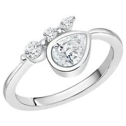 Fingerring ZEEme "Silber 925 rhodiniert mit Zirkonia weiß" Gr. 18,5, weiß, Fingerringe, Damen, 058 (18,5), Silber 925 (Sterlingsilber)