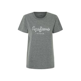 Pepe Jeans T-Shirt 'Gaia' Damen Größe XL dunkelgrau / weiß