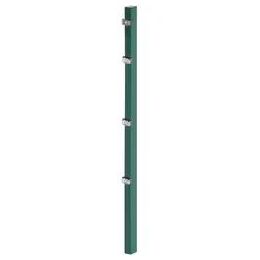 GAH Alberts Zaunpfosten ALBERTS, gr&uuml;n, B:6cm H:200cm T:4cm, Stahl, Zaunpfosten, 60x40 mm f&uuml;r Doppelstabmattenzaun, 200 cm, mit Klemmlaschenbefestigung