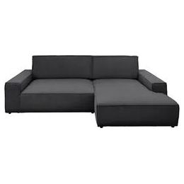 Ecksofa Home Affaire "NEU: SHERWOOD XXL 284, Big-Sofa L-Form, tiefe Sitzfläche 95 cm, Cord", grau (dunkelgrau), B:284cm H:90cm T:195cm, 100% Polyester, Sofas, Recamiere rechts/links, als Schlafsofa stellbar, Cord u. Leinenoptik