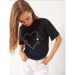 Bianco Lucci T-Shirt Damen Gr&ouml;&szlig;e M schwarz / silber