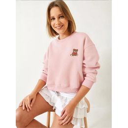 Bianco Lucci Sweatshirt Damen Gr&ouml;&szlig;e M karamell / rosa / rot / wei&szlig;
