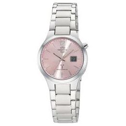 Funkuhr MASTER TIME, silber (silberfarben, rosa), Armbanduhren, Damen, Quarzuhr, Armbanduhr, Damenuhr, Edelstahlarmband, analog, digital