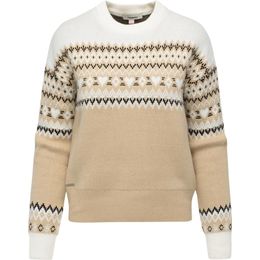 Ragwear Pullover 'Oslana' Damen Gr&ouml;&szlig;e L sand / schwarz / wei&szlig;