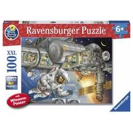 Puzzle Ravensburger "Wieso? Weshalb? Warum? Auf der Weltraumstation", bunt, Puzzles, KinderB:49cm H:36cm, Made in Germany, B:49cm H:36cm