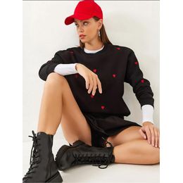 Bianco Lucci Sweatshirt Damen Gr&ouml;&szlig;e S rot / schwarz