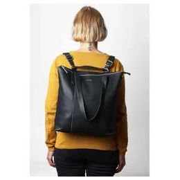 Cityrucksack vargu "Hana 1", Gr. B/H/T: 32cm x 35cm x 11cm, onesize, schwarz, Leder, Rucksäcke, Shopper-Rucksack aus LWG zertifiziertem Leder