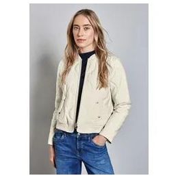 Steppjacke Street One, Damen, Gr. 44, beige (soft beige), Stoff, Obermaterial: 90% Viskose, 10% Polyester; Futter: 80% Polyester, 20% Baumwolle, unifarben, normal normal, Rundhals, Bündchen, Jacken, mit Elastikbund