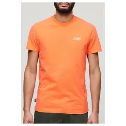 Rundhalsshirt Superdry "ESSENTIAL LOGO EMB TEE", Herren, Gr. 3XL, gelb (sunbust), Single Jersey, Obermaterial: 100% Baumwolle, unifarben, slim fit hüftlang, Rundhals, Shirts