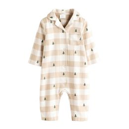 next Schlafanzug Jungen Gr&ouml;&szlig;e 62 beige / ecru / tanne