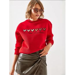 Bianco Lucci Sweatshirt Damen Gr&ouml;&szlig;e S braun / rot / schwarz / wei&szlig;