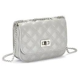 Umhängetasche Lascana "Minibag", Damen, Gr. B/H/T: 19cm x 14cm x 5cm, grau (hellgrau), Lederimitat, unifarben, Taschen, Handtasche, Henkeltasche mit Kettenhenkel, Crossbody Bag VEGAN