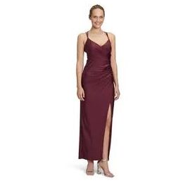 Abendkleid Vera Mont "Damen Abendkleid figurbetont", Damen, Gr. 40, Normalgrößen, rot (deep dahlia), Jersey, Obermaterial: 82% Polyamid, 18% Elasthan. Futter: 100% Polyester., figurbetont lang, V-Ausschnitt, Kleider, Rückenfrei