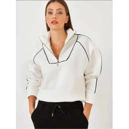 Bianco Lucci Sweatshirt female White size L
