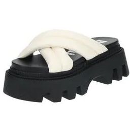 Pantolette Buffalo "Buffalo Pantoletten Lederimitat", Damen, Gr. 40, weiß, Lederimitat, Schuhe