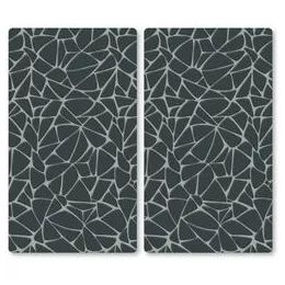 Schneide- und Abdeckplatte Kesper "Multi-Glasschneideplatte, 2er, Mosaikoptik", grau, B:28,5cm H:0,4cm L:50cm, ESG-Glas, Herdabdeckplatten, zum Schneiden und Abdecken