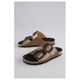Pantolette ANISTON SHOES, Damen, Gr. 39, bronze, Lederimitat, glänzend, Schuhe, Hausschuh, Sommerschuh, Schlappen - NEUE KOLLEKTION