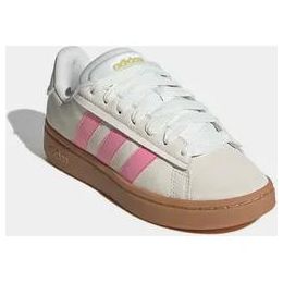 Sneaker Adidas SPORTSWEAR "GRAND COURT ALPHA", Damen, Gr. 40, wei&szlig; (sanftes wei&szlig;, bliss pink, gold metallic), Leder, Textil, Schuhe Sneaker, inspiriert vom Design des Adidas campus 00