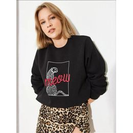Bianco Lucci Sweatshirt female Black size S