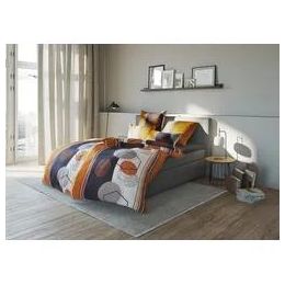 Bettwäsche my home "Emmi in Gr. 135x200 oder 155x220 cm", orange, B/L: 155cm x 220cm, 1 Stk., 1 Stk., Polycotton recycelt, B/L: 80cm x 80cm, 2, Polycotton recycelt, Obermaterial: 60% Baumwolle, 40% Polyester, Bettwäsche, Bettwäsche in verschiedenen Qualitäten, geometrisches Muster