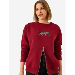 Bianco Lucci Sweatshirt female Red size S