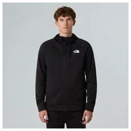 Fleecejacke The North Face "M REAXION 2.0 HOODED FULL ZIP JACKET", Herren, Gr. XXL, tnf schwarz heather, Obermaterial: 100% Polyester, normal, Jacken Fleecejacke, sportlicher Stil, aus Polyester, f&uuml;r Sport und Freizeit