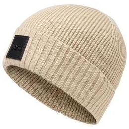Beanie BOSS "Flavio", Damen, beige (light beige 275), Strick, Wolle, Mützen, aus Rippenstrick