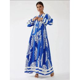 Hiccup Kleid Damen Gr&ouml;&szlig;e 44 royalblau / wei&szlig; Sommerkleid