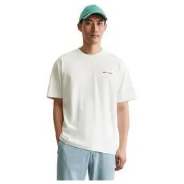Marc O'Polo T-Shirt MARC O'POLO "mit Rückenprint", Herren, Gr. 3XL, weiß (egg weiß), Obermaterial: 100% Baumwolle, unifarben, Basic, relaxed fit, Rundhals, Shirts