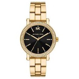 Quarzuhr Michael Kors "COREY", gelbgoldfarben, Armbanduhren, Damen, Armbanduhr, Damenuhr, Edelstahlarmband, analog, Glassteine