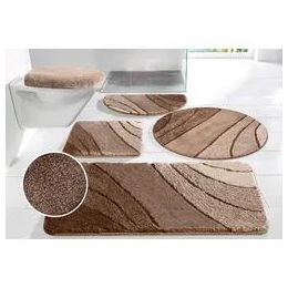 Badematte my home "Josie, Badvorleger, Badezimmer Teppich" Gr. 7, blau (verlauf beige), H:20mm, Polyester, Badematten, Badteppich, Badematten, rechteckig, rund & als 3-tlg. Set erhältlich