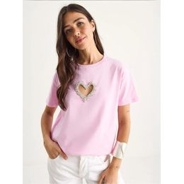 Bianco Lucci T-Shirt Damen Gr&ouml;&szlig;e S rosa / transparent