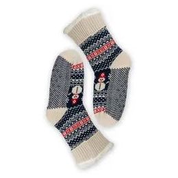 Socken Capelli New York "Haussocken blue combo", Damen, Gr. 35-38, navy combo, Polyester, gemustert, mehrfarbig, Socken, rutschsicher, feinstrick, warm gefüttert