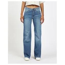 5-Pocket-Jeans Gang "94AMELIE WIDE LONG", Damen, Gr. 31, N-Gr, blau (breeze wash), Denim/Jeans, Obermaterial: 93% Baumwolle, 5% Elastomultiester, 2% Elasthan, lang, Jeans, Long = 4 cm länger