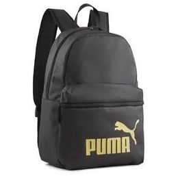 Rucksack Puma "PHASE BACKPACK", schwarz (Puma schwarz, golden logo), Rucksäcke, B/H/T: 30cm x 44cm x 14cm, Polyester, unifarben, B:30cm H:44cm T:14cm