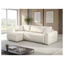 Ecksofa OTTO HOME "JONAA, 241cm, L-Form, Schlafsofa, Boxspringfederung, Dauerschläfer", creme, B:241cm H:79cm T:52cm, Sofas, 133/200cm, Recamiere links/rechts, Bettkasten, Cord u. Struktur