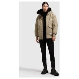 Bomberjacke Khujo "CELA", Damen, Gr. XL, bomber beige, Twill, 100% Nylon, unifarben, eingesetzt Rippbündchen, Jacken