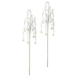 Kunstzweig I.GE.A. "Dekozweig", champagner, B:10cm H:75cm L:6cm, Kunststoff, Kunstpflanzen, 2er Set 70cm Acryl Steine Blätter Adventskranz Floristik Deko Zweig