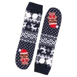 Socken Capelli New York, Damen, Gr. 39-42, navy combo, Obermaterial: 100% Polyacryl, Socken, mit rutschhemmender Sohle