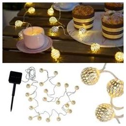 PAULEEN LED-Lichterkette "Sunshine Glamour", silber (silberfarben, schwarz), Dioden 20 Stk. Flammen 20 Stk., Lichterketten, Solarbetrieben