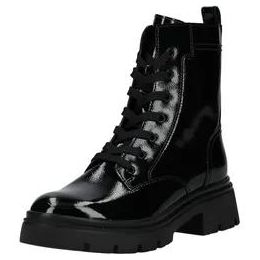 Schnürstiefelette Gabor "Gabor Stiefelette Leder", Damen, Gr. 43, schwarz lack, Leder, Schuhe
