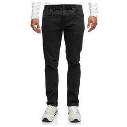 Straight-Jeans INDICODE "INValoy", Herren, Gr. 36, Länge 34, schwarz ice, Denim/Jeans, Obermaterial: 99% Baumwolle, 1% Elasthan, Abriebeffekte, regular fit, Jeans